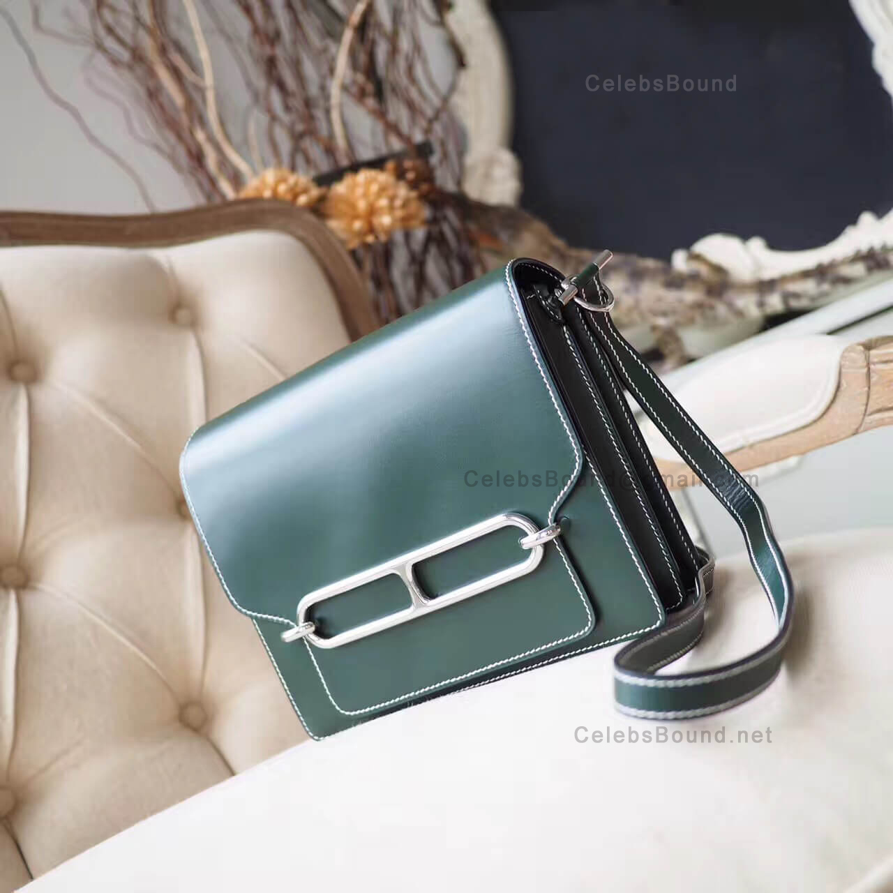 Hermes Roulis 23 Bag in 2q Vert Anglais Tadelakt GHW