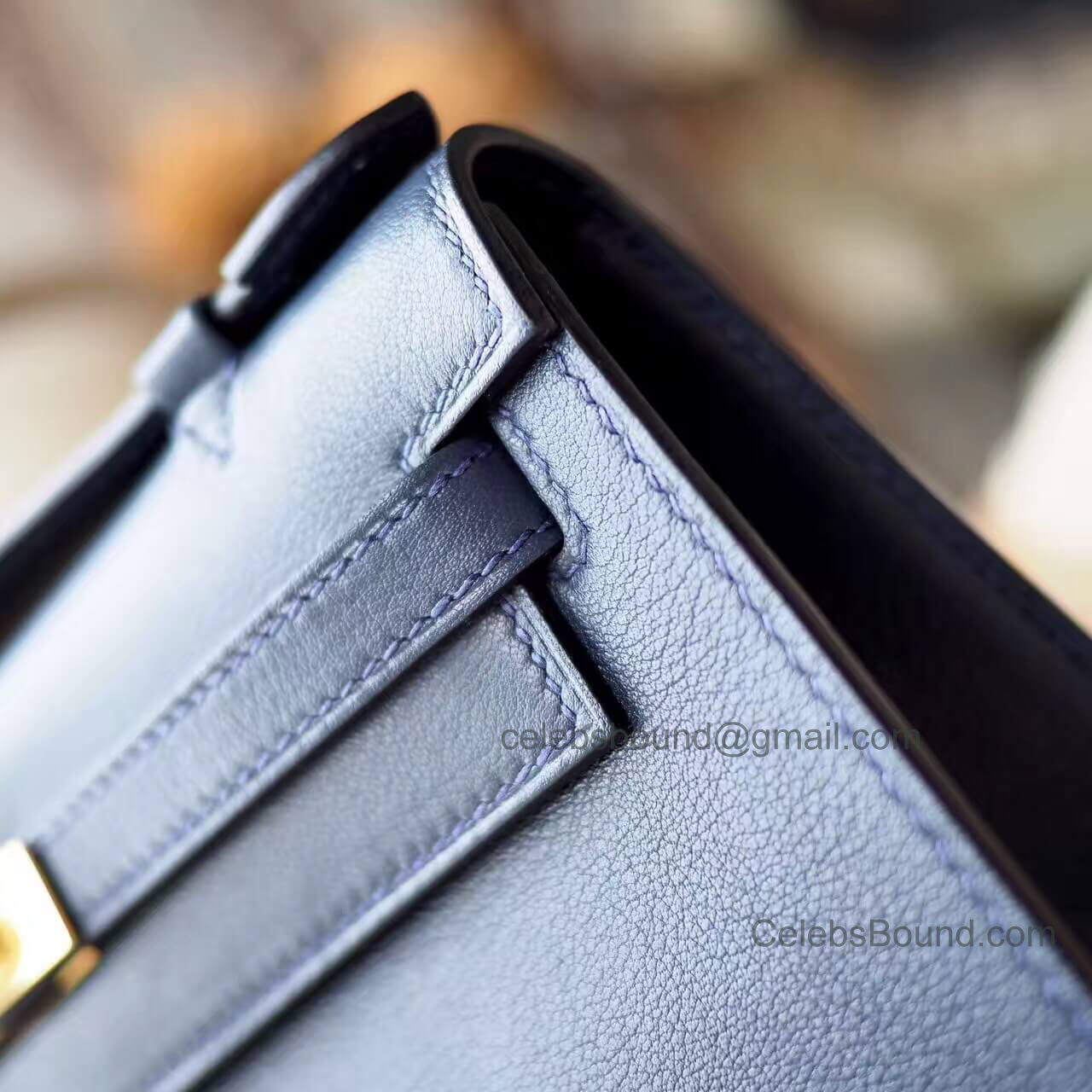 Hermes Mini Kelly 22 Pochette Bag in 1z Blue Nuit swift GHW
