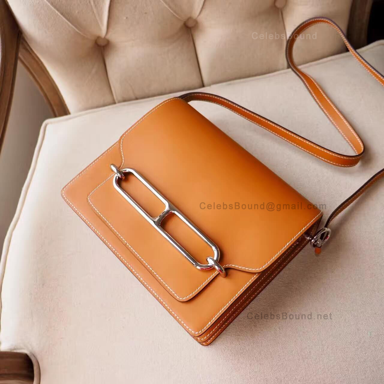 Hermes Roulis 23 Bag in ck21 Natural Sable Vache PHW