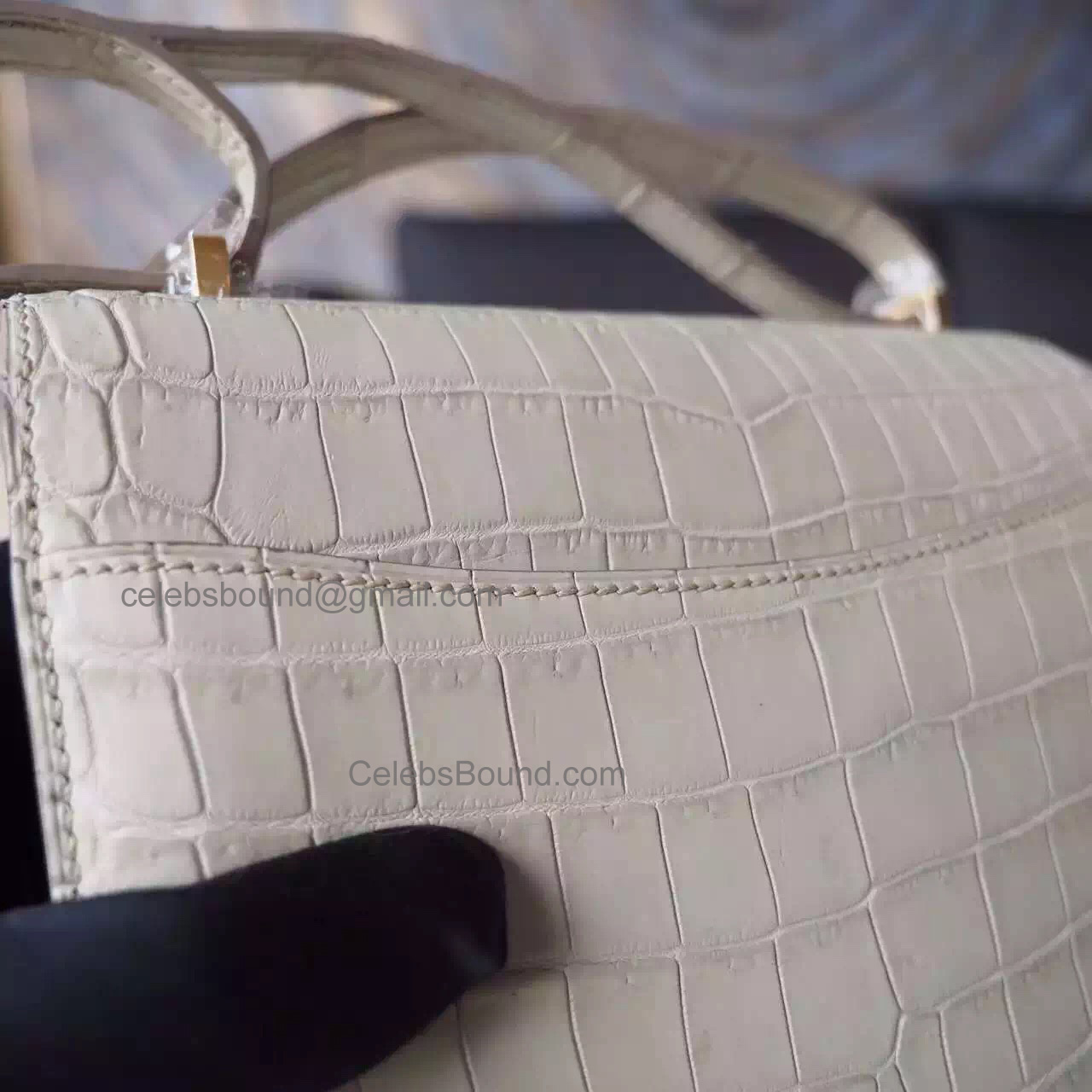 Hermes Mini Constance 18 Bag in 8L Beton Matte Croc PHW